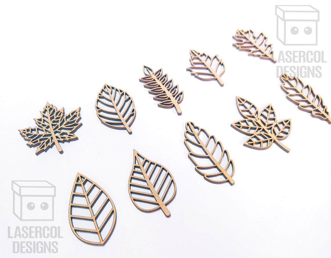 Leaves Cut Outs Laser Cut Files SVGDXFPDFAi Glowforge | Etsy