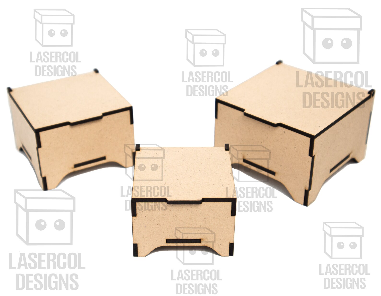 Boxes 6 Sizes Set 6 Laser Cut Files Svgdxfpdfai | Etsy