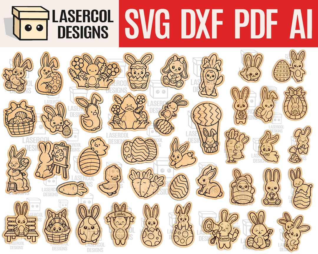Easter Cutouts/paint Kit Bundle (set 1-2-3-4) - Laser Cut Files - Svg ...