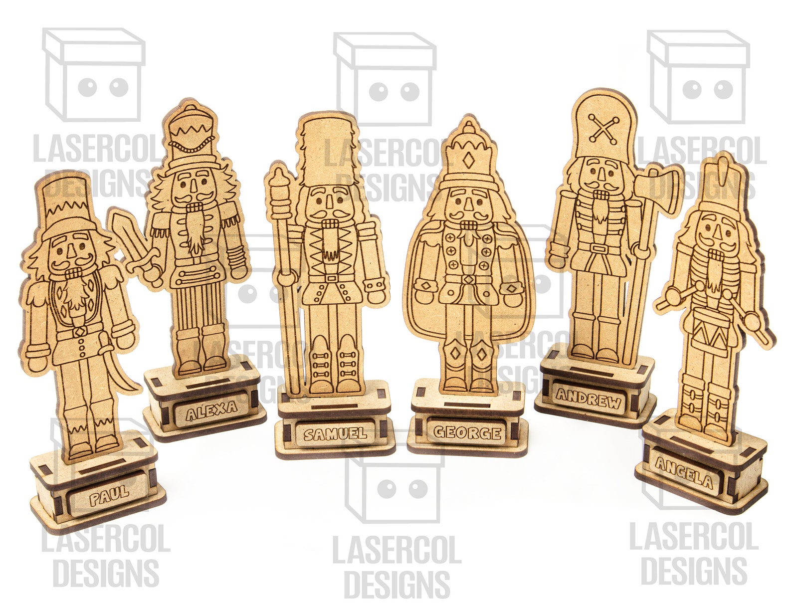 Nutcracker Set 2 Sizes 6 Styles Christmas Gift Laser - Etsy