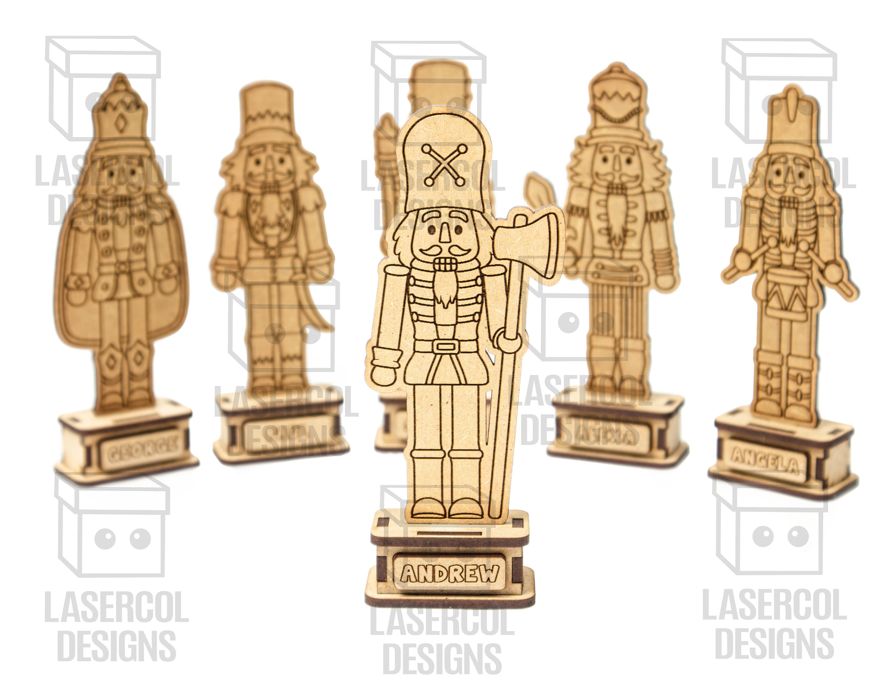 Nutcracker Set 2 Sizes 6 Styles Christmas Gift Laser - Etsy