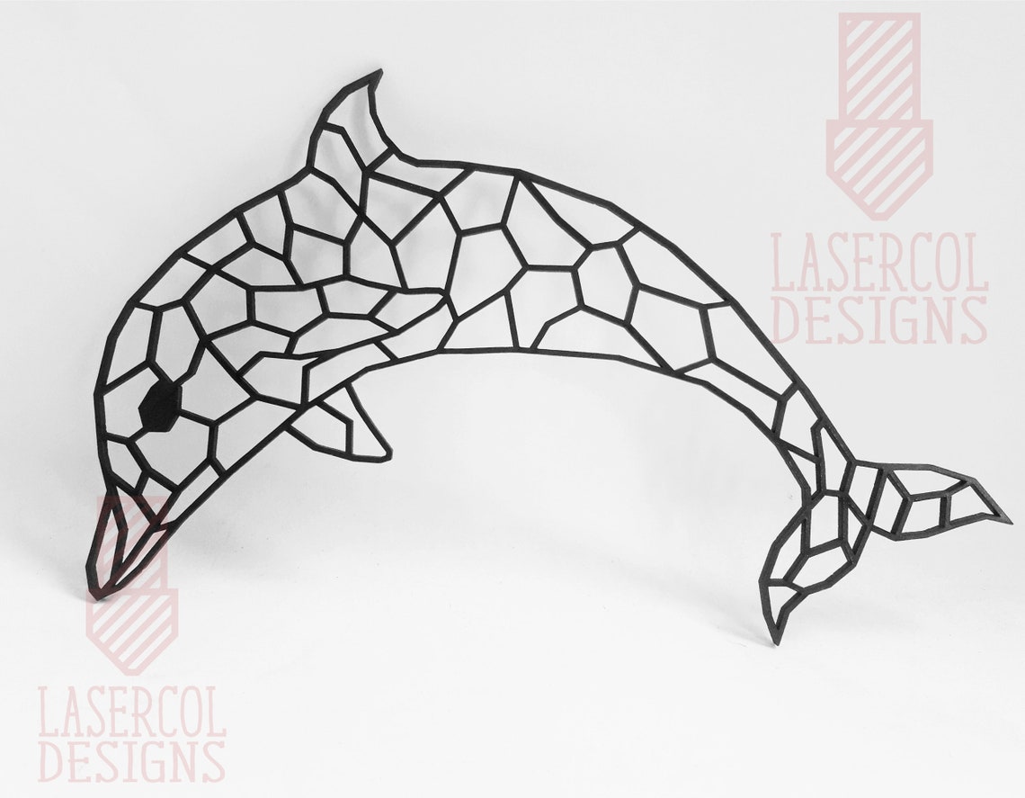 Geometric Dolphin Wall Decor Laser Cut Files - Etsy