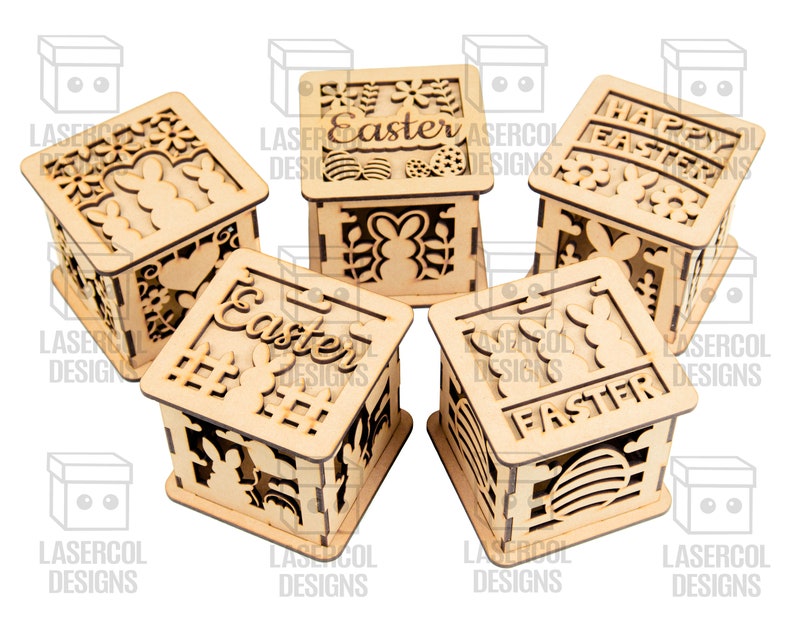 Easter Boxes Set 2 Sizes 5 Styles Laser Cut Files - Etsy