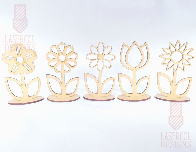 Flowers Set 3 two Sizes Five Styles Laser Cut Files - Etsy