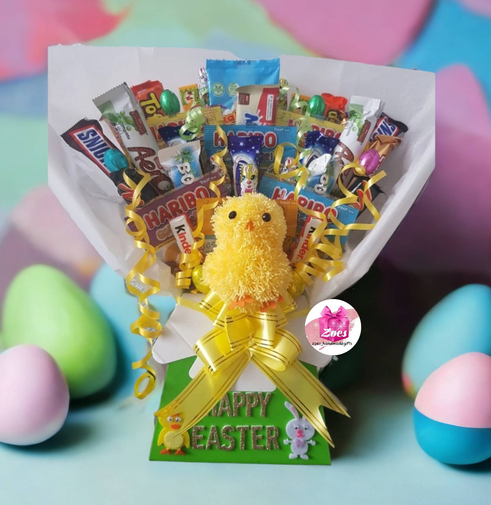 Easter Chocolate Bouquet Basket With Handmade Chick - Etsy