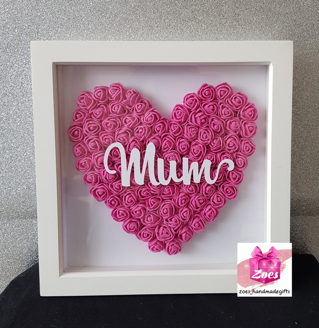 Foam Rose Heart Shadow Box - Mother's Day Mum Keepsake - Etsy