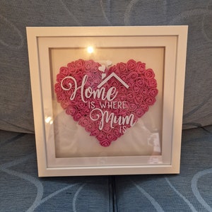 Mum Shadow Box Frame, Gift for Her, Mum is Where Home is With Lights - Etsy