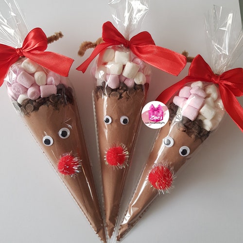 Santa Sweet Cones and Reindeer Hot Chocolate. Christmas Eve - Etsy