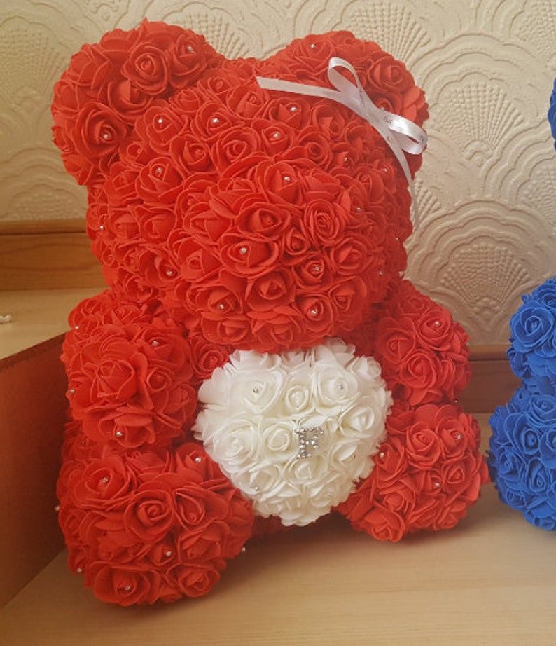 Large Rose Bear Made From Artificial Roses Ideal Keepsake | Etsy