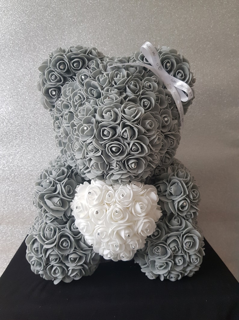 Large Rose Bear Made From Artificial Roses Ideal Keepsake | Etsy