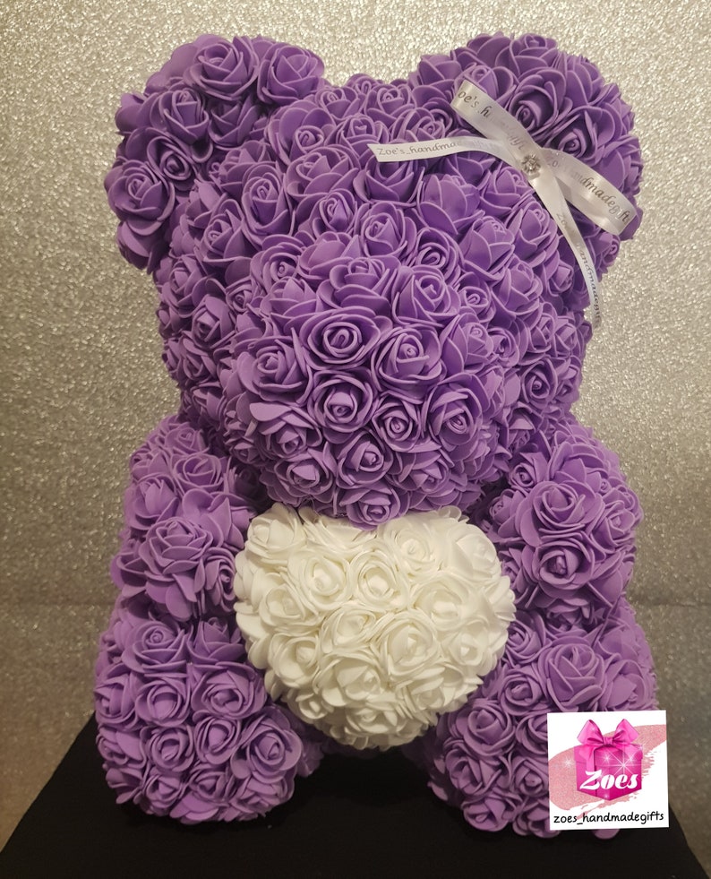 Large Rose Bear Made From Artificial Roses Ideal Keepsake | Etsy