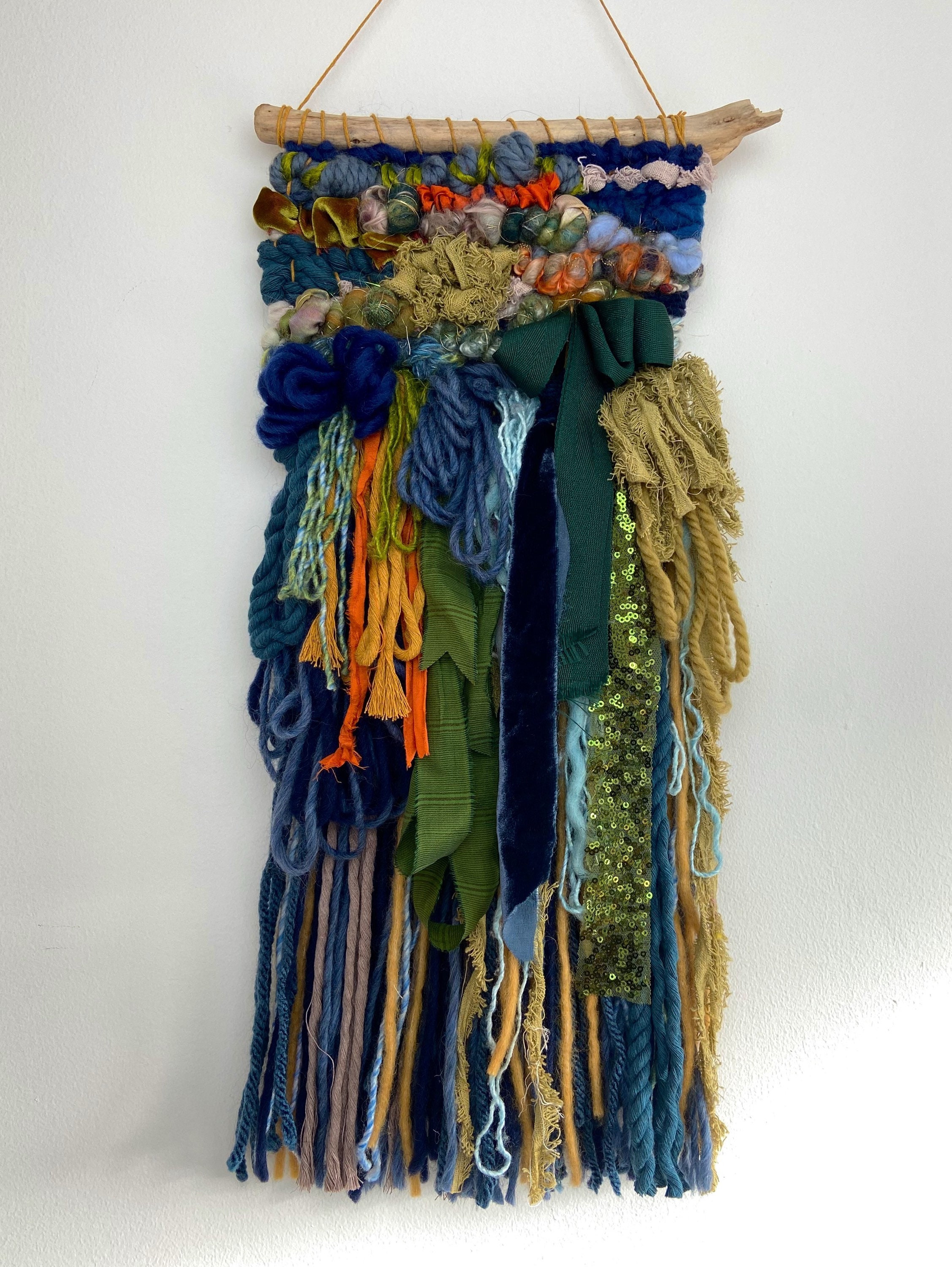 Handmade Weaving in Blue, Green, Teals - Etsy