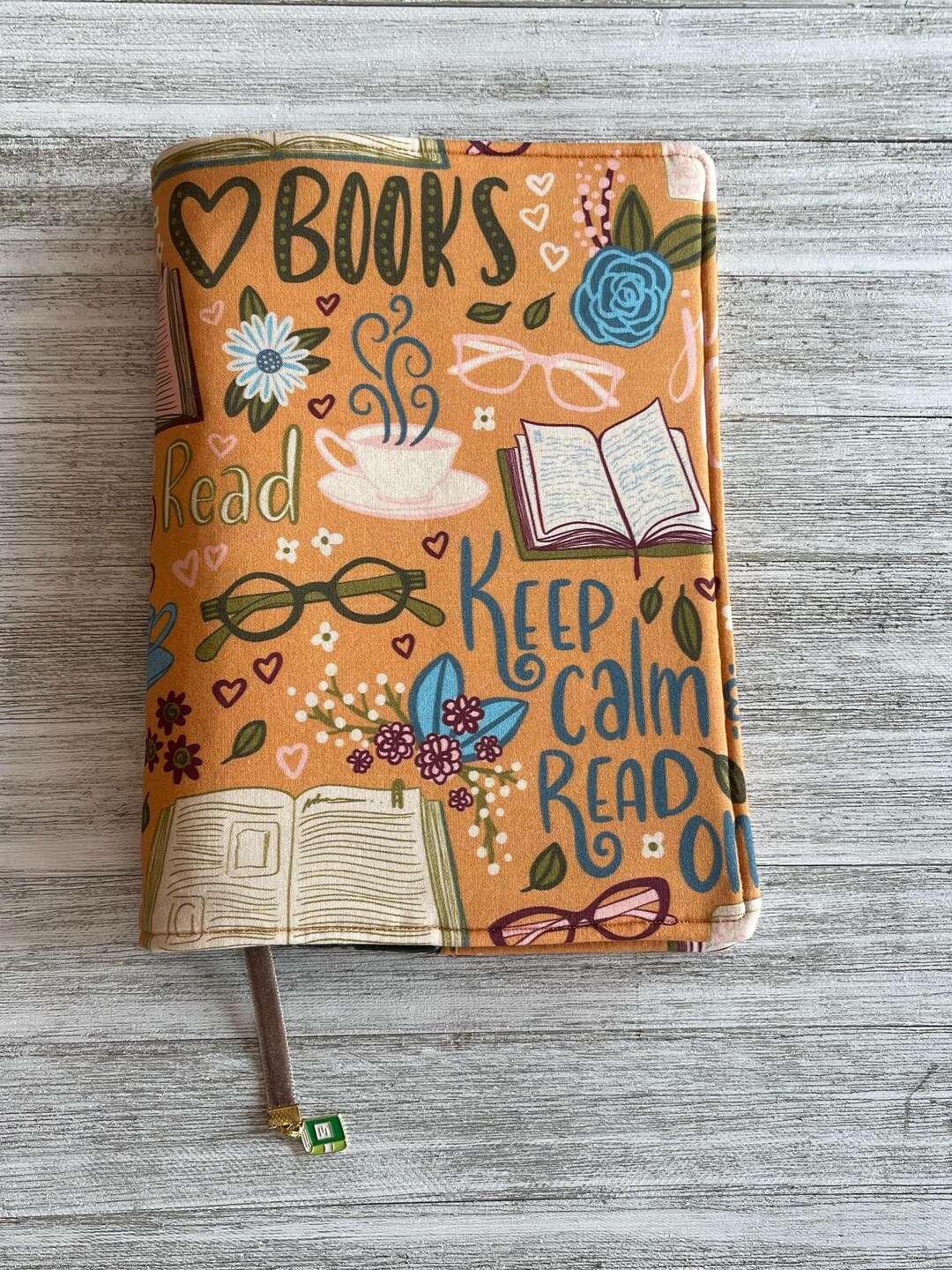 Keep Calm & Read on Hardcover Book Cover | Fabric Book Cover - Etsy