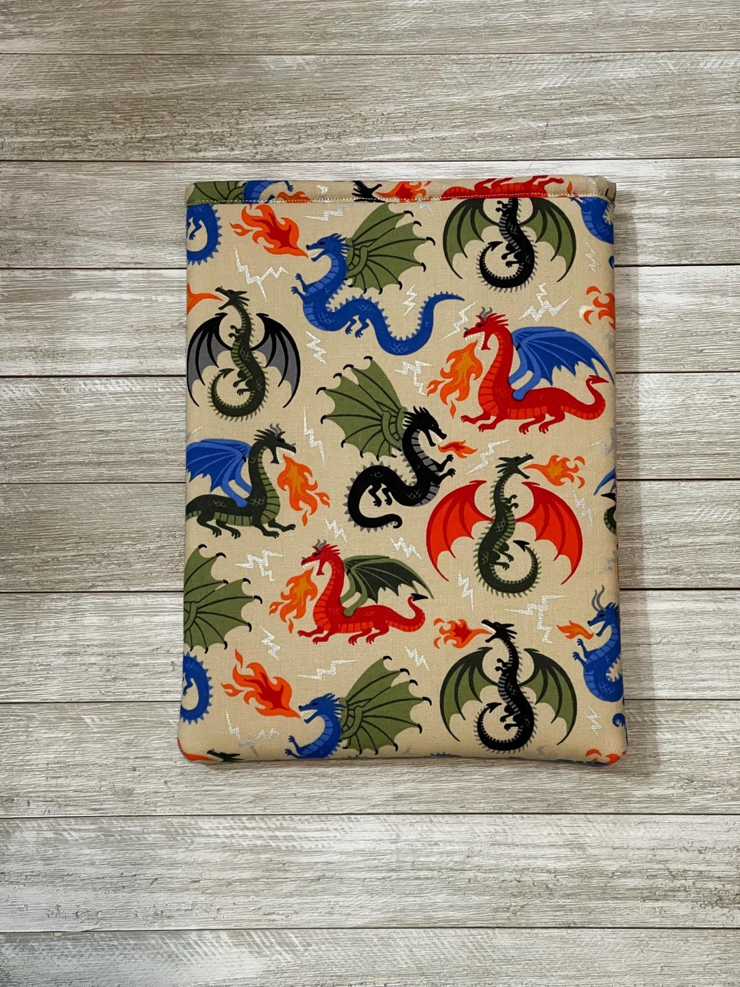 Dragons on Tan Background Book Sleeve | Padded Book Sleeve | E-reader ...