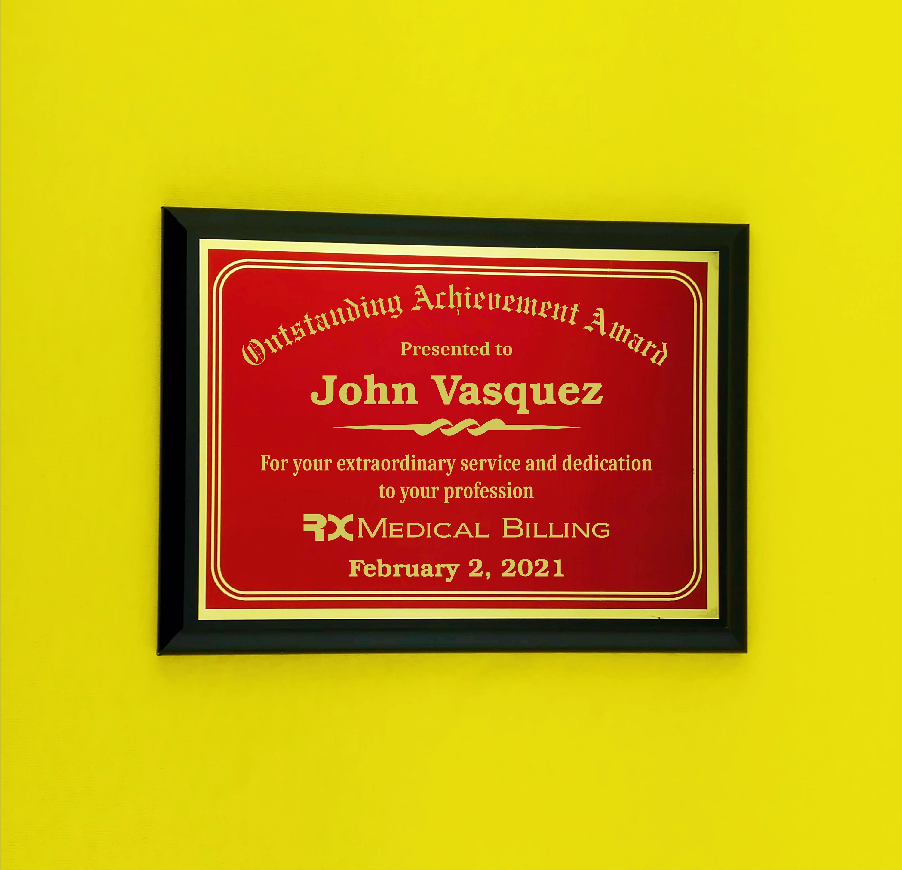 Employee Outstanding Achievement Award, Employee Plaque, Employee Gift ...