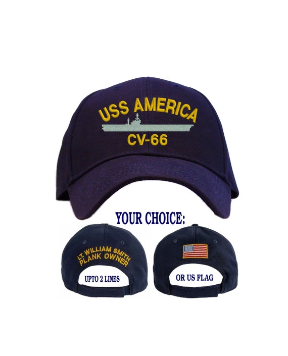 Personalized USS America CV-66 Embroidered Baseball Cap Back | Etsy