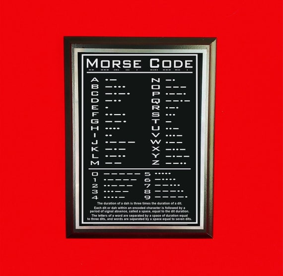 Morse Code Chart Wall Plaque Certificate Wall Sign Wall | Etsy