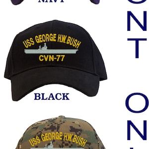 Personalized USS George H W Bush CVN-77 Embroidered Baseball Cap | Back ...