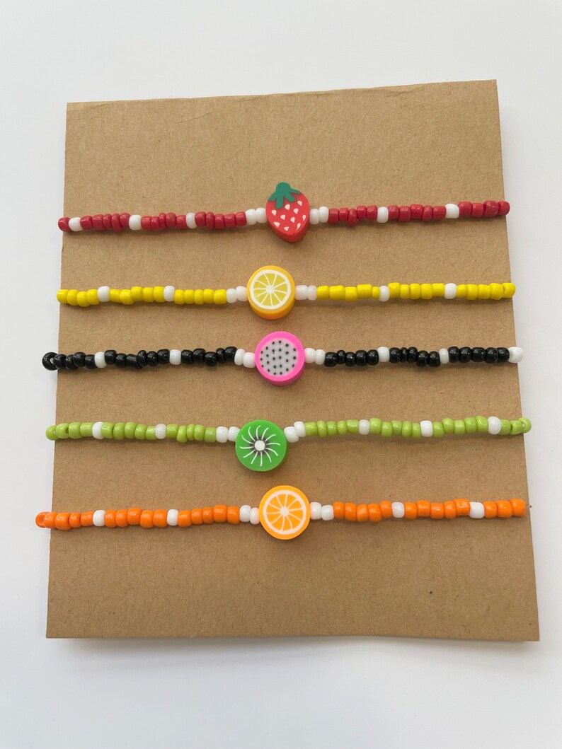 Fruit Beaded Bracelets - Etsy