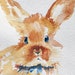 8X10 Brown Bunny Original Watercolor Painting Print, Great New Mom Gift ...