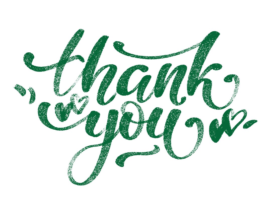 Set of Five Script Thank You Note Cards, 4.25x5.5 Blank Inside Cards ...