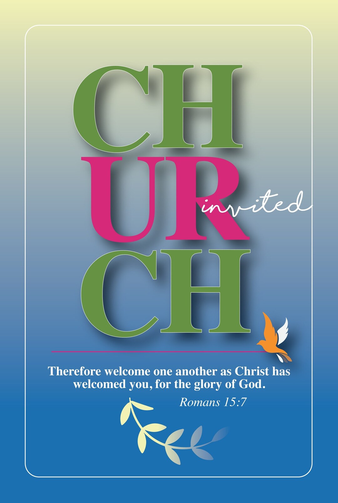 Church Welcome-postcards With Full Service PERSONALIZATION, 4x6 Size ...