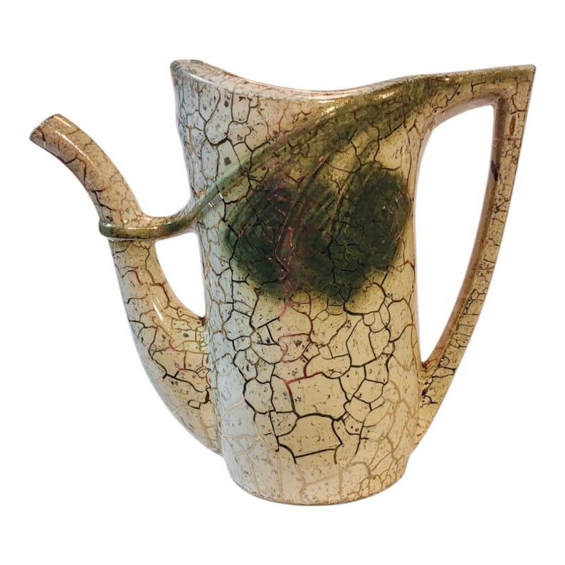 Vintage MCCOY USA Pottery Pitcher Teapot 24K Gold Trim & Crackle #453 ...