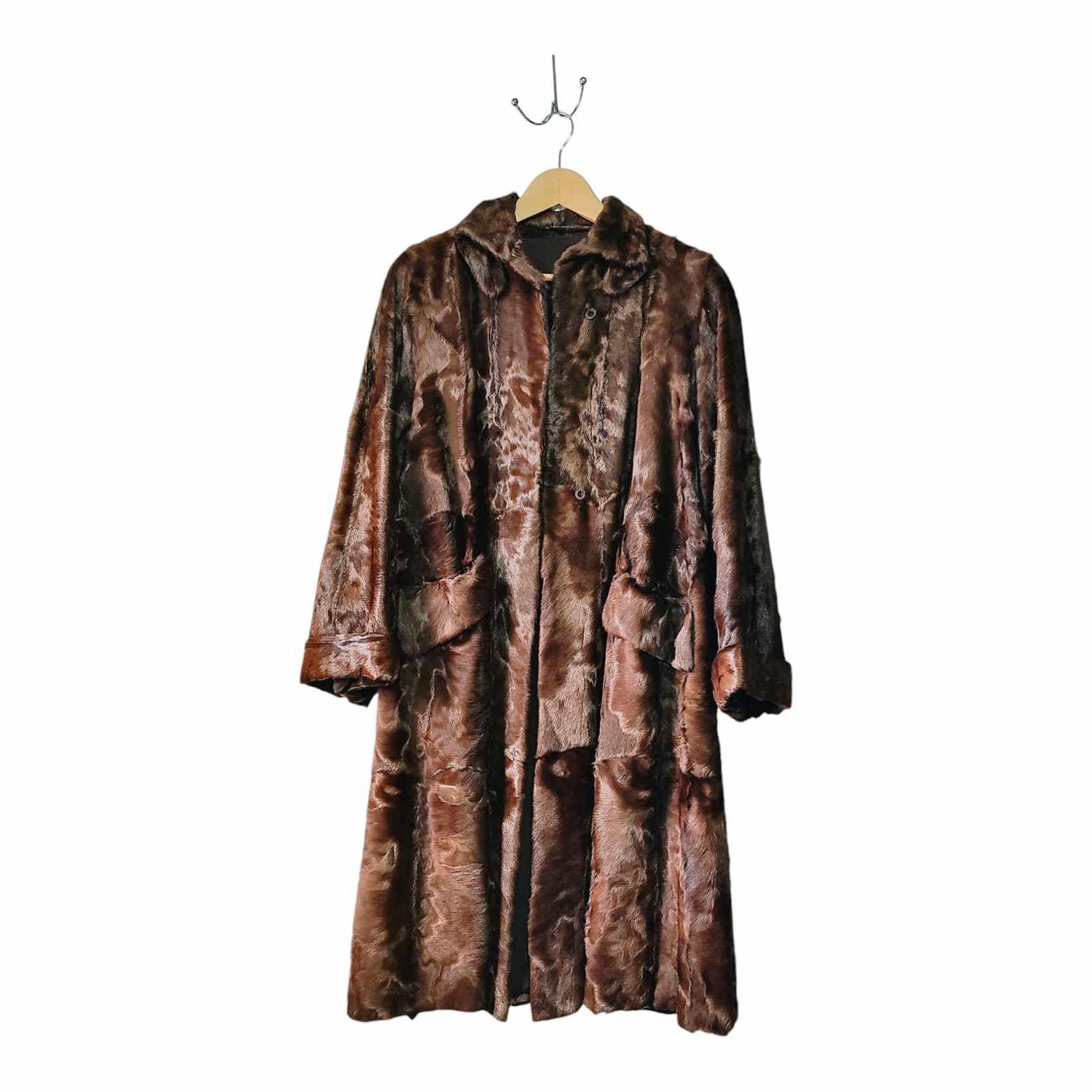 Vintage Fur Brown Pony Horse Hair Leather Full Length Womens Coat - Etsy