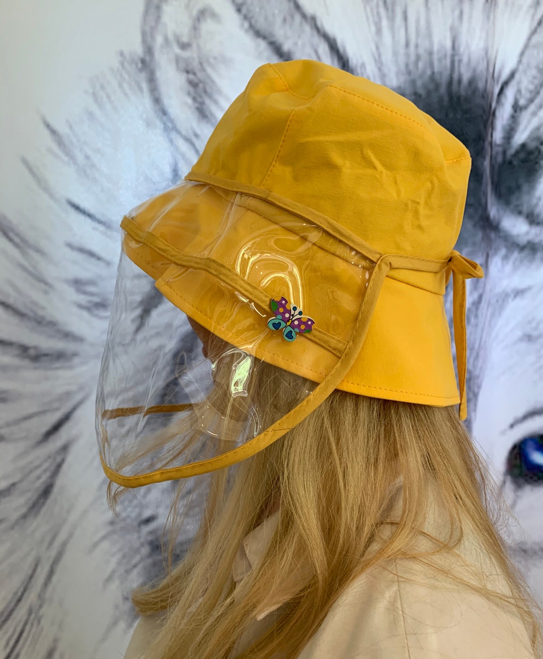 Face Shield Adorned With Butterflies Wood Button Self Care - Etsy
