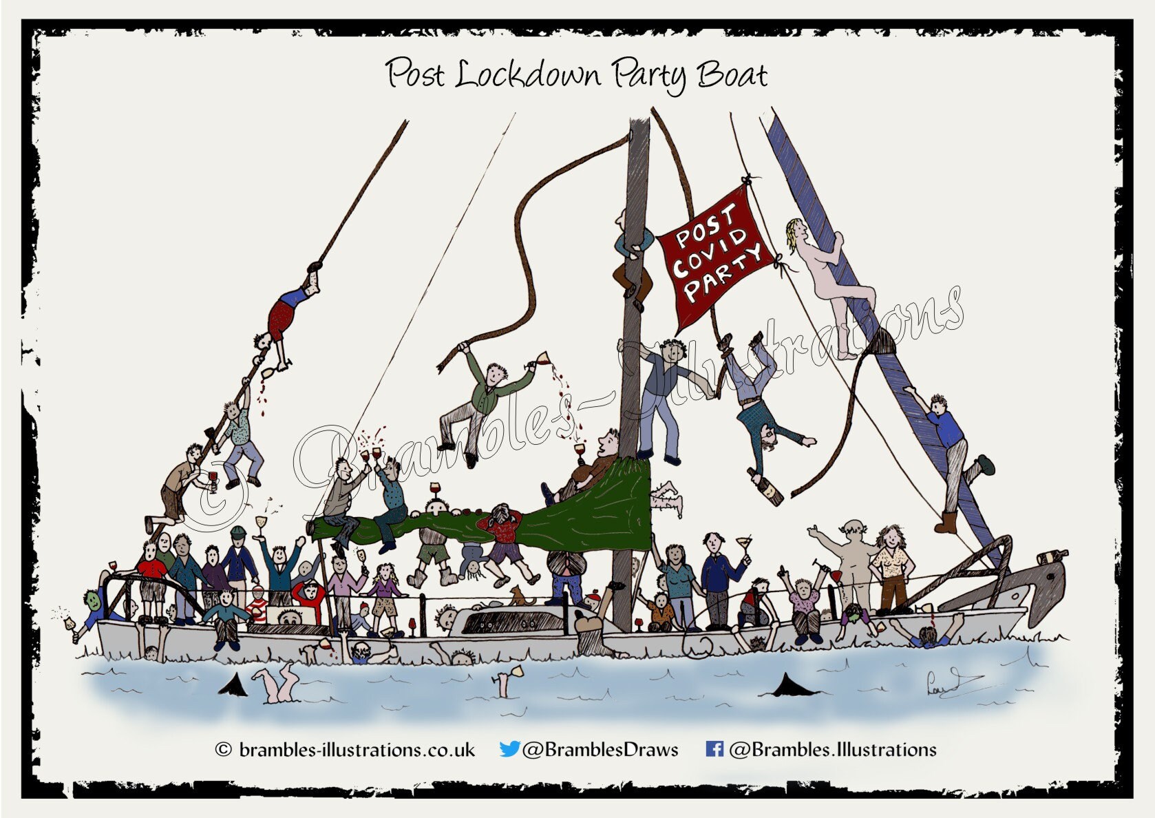 Sailing Cartoons ~ Party Boat - Etsy