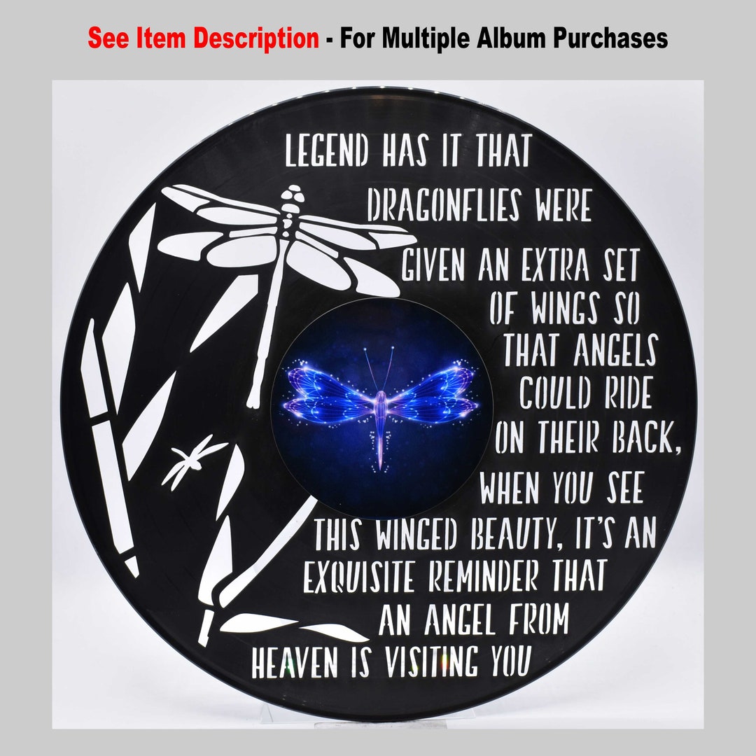 Dragonfly Inspirational, Custom Laser Cut Vinyl Records Wall Art - Etsy