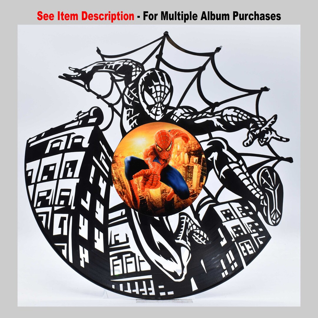 Spiderman, Custom Laser Cut Vinyl Records, Twill Coaster Image - Etsy