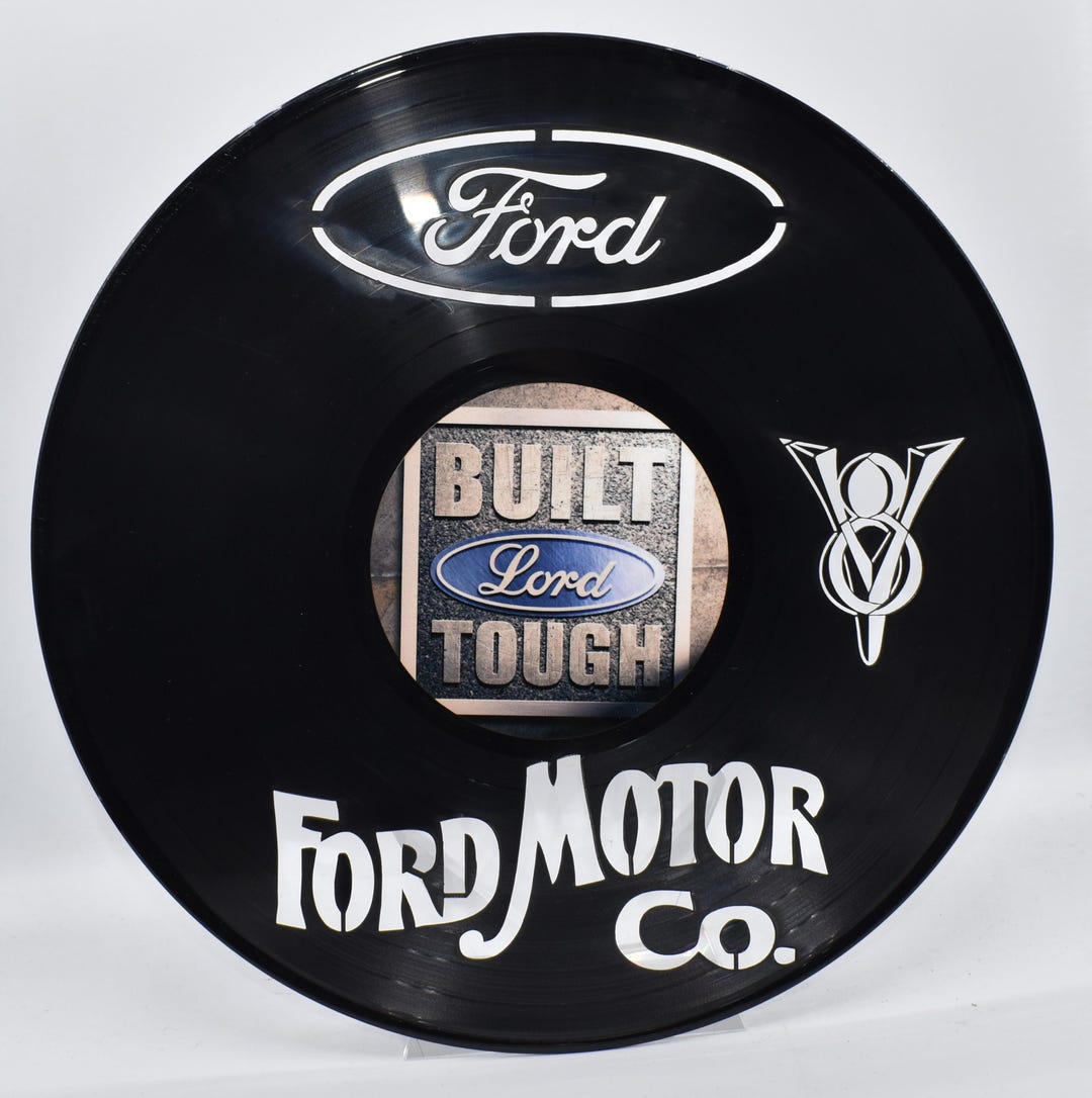 Ford Automotive, Custom Laser Cut Vinyl Record Twill Coaster Middle ...