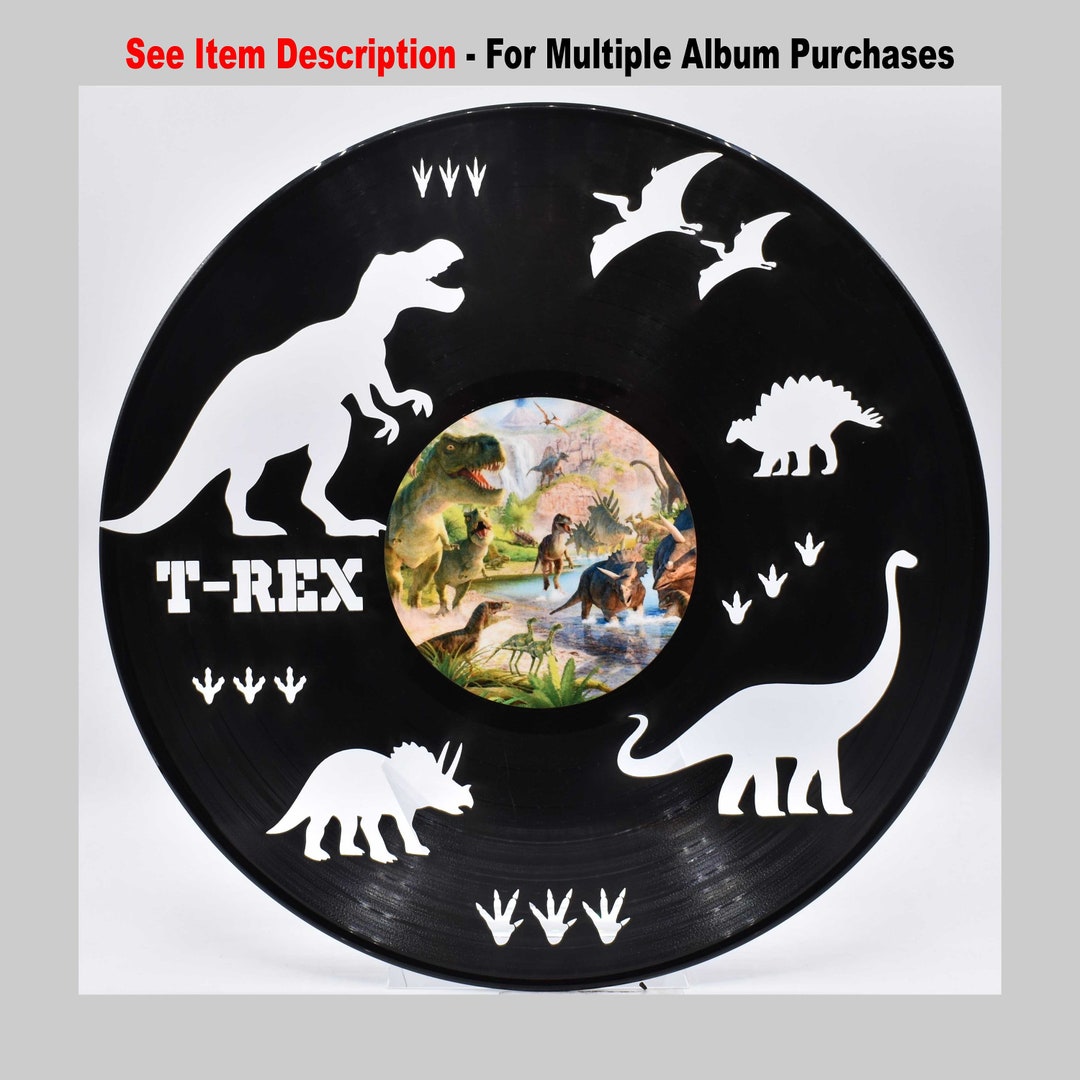 Dinasours, Custom Laser Cut Vinyl Records, Twill Coaster Image - Etsy
