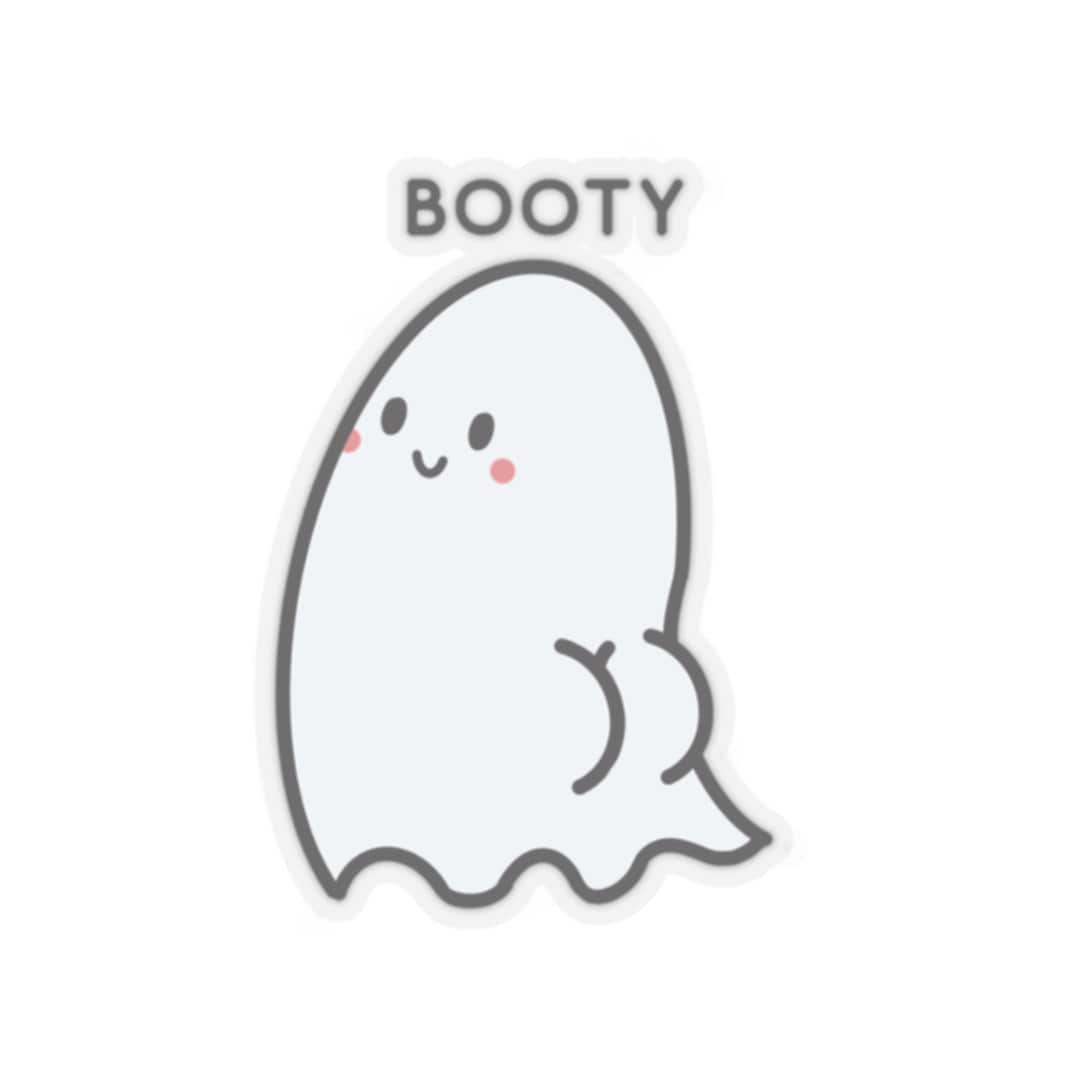 Funny Ghost Booty Sticker – Cute Kiss Cut Halloween Vinyl Decal, White ...