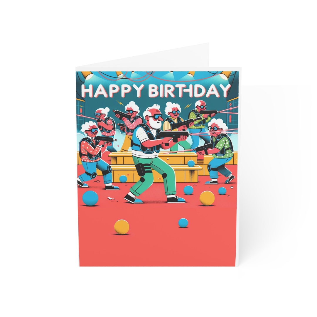 Laser Tag Birthday Card | Greeting Cards (1, 10, 30, and 50pcs) - Etsy