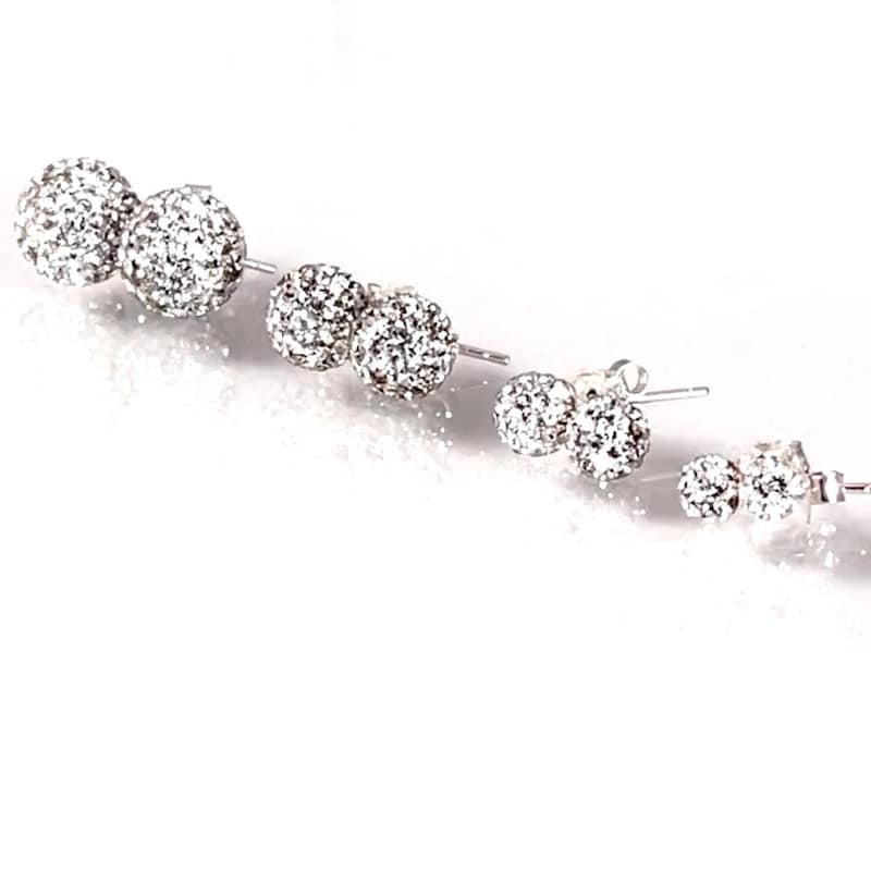 Crystal Disco Stud Earrings - Etsy
