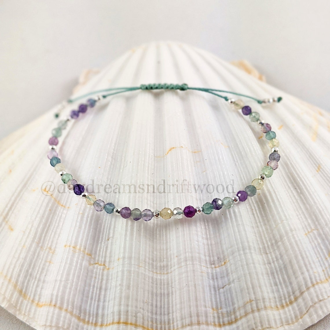 Beautiful Delicate Adjustable Fluorite Gemstone Bracelet, Minimalist ...