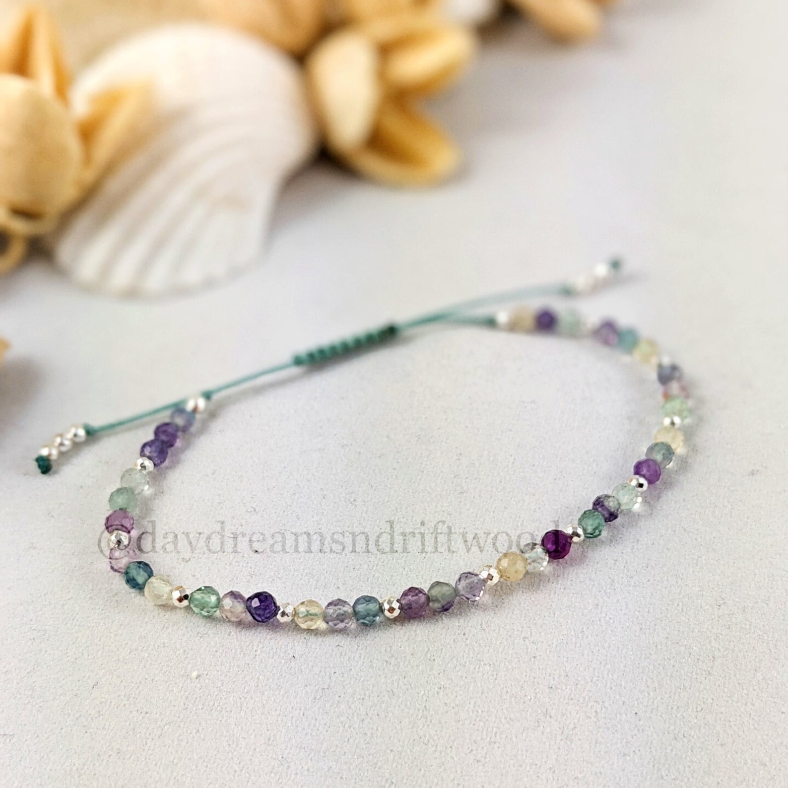 Beautiful Delicate Adjustable Fluorite Gemstone Bracelet, Minimalist ...