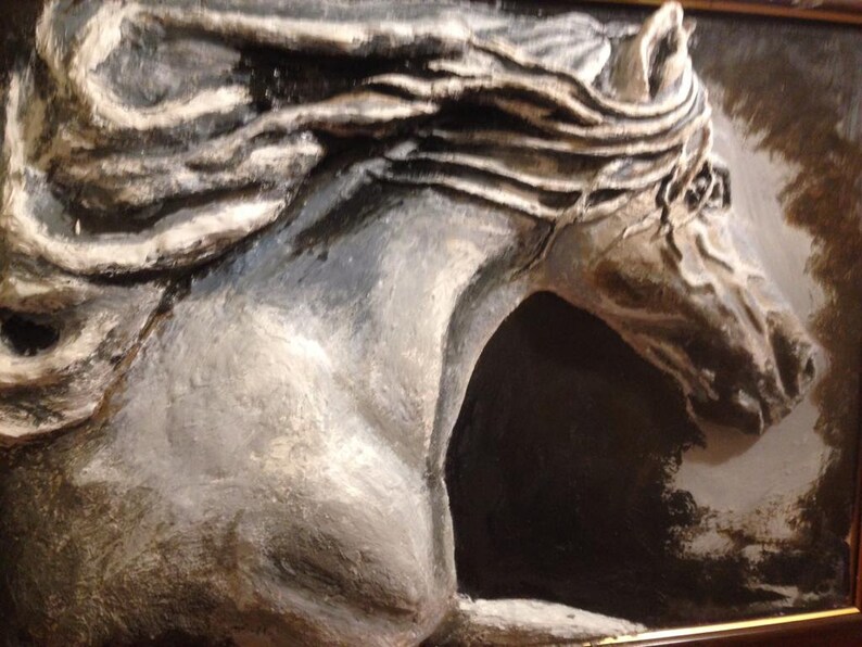 Extruded Clay Horse Sculpture Over Canvas [animal Art] - Etsy UK