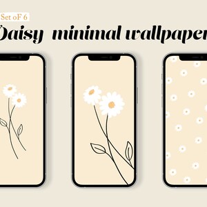 SET of 6 Wallpapers for Iphone/android, Lock Screen Background, DAISIES ...