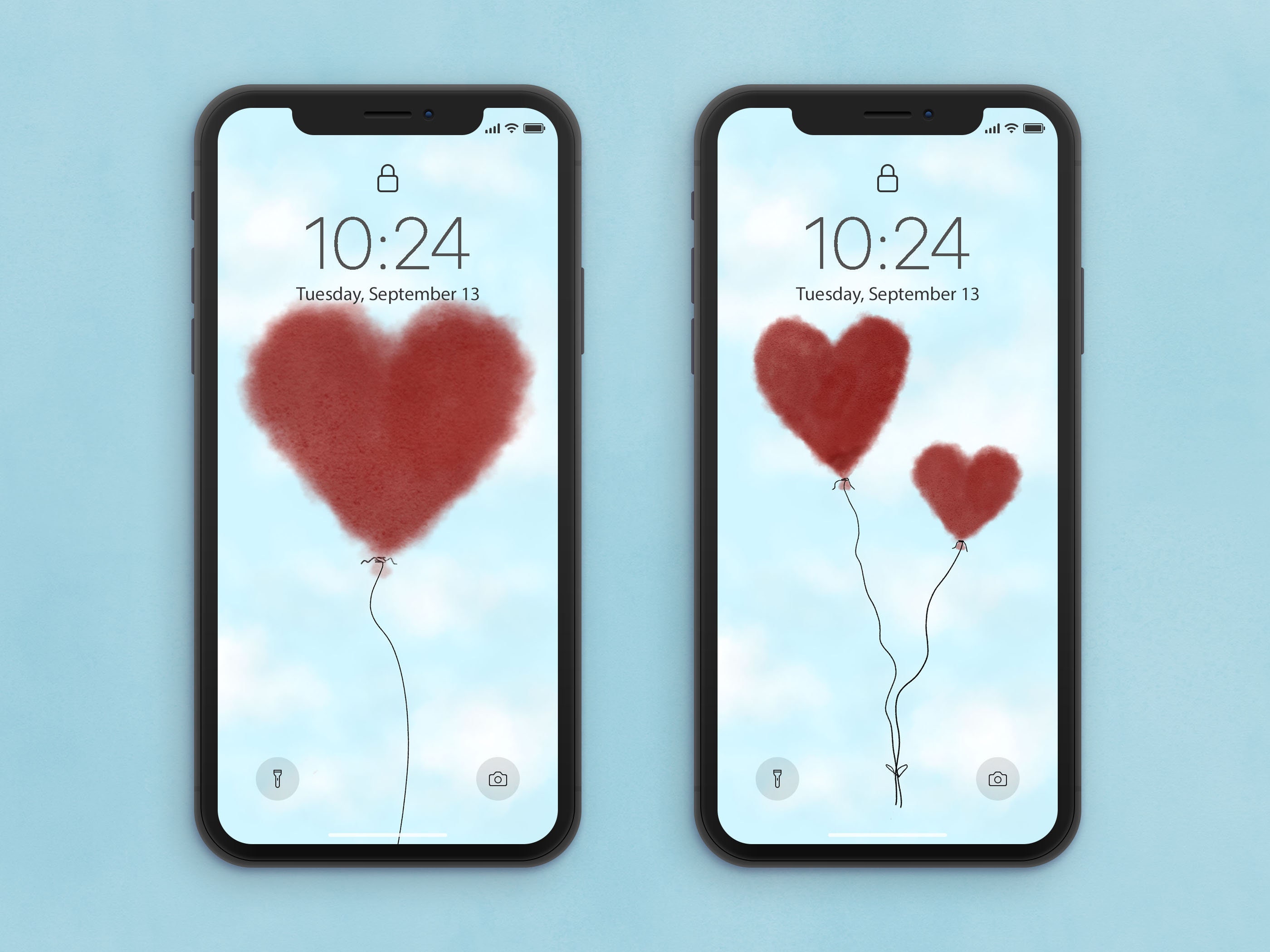 Set of 5 Wallpapers for iPhone HEARTS Lock Screen - Etsy