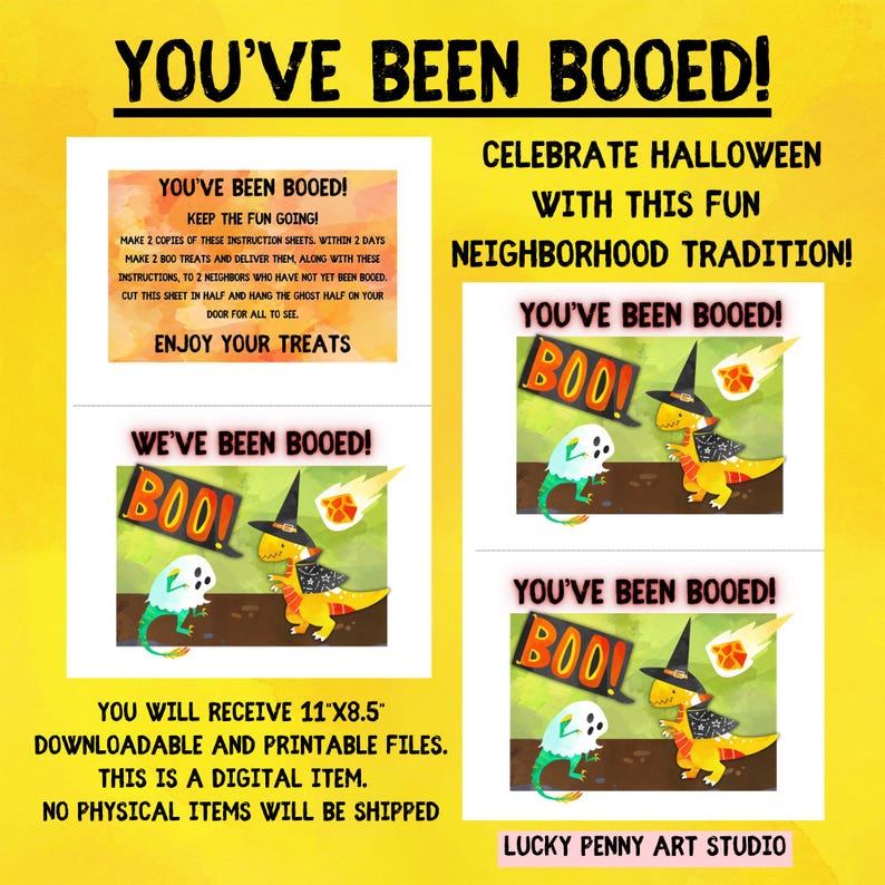You've Been Booed - Dino Boo Sign - Printable Halloween Digital Files ...