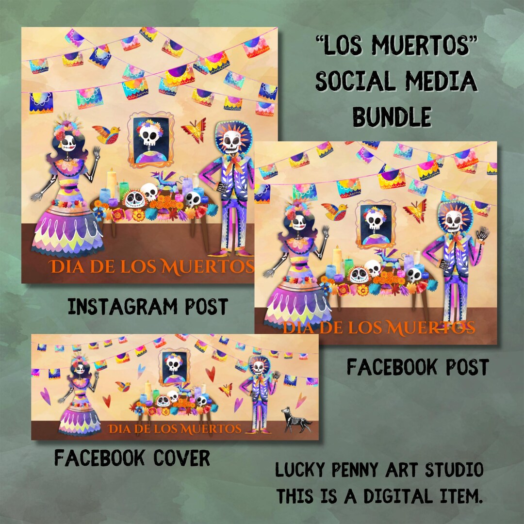 Dia De Los Muertos - Digital PNG Social Media Graphics - Etsy