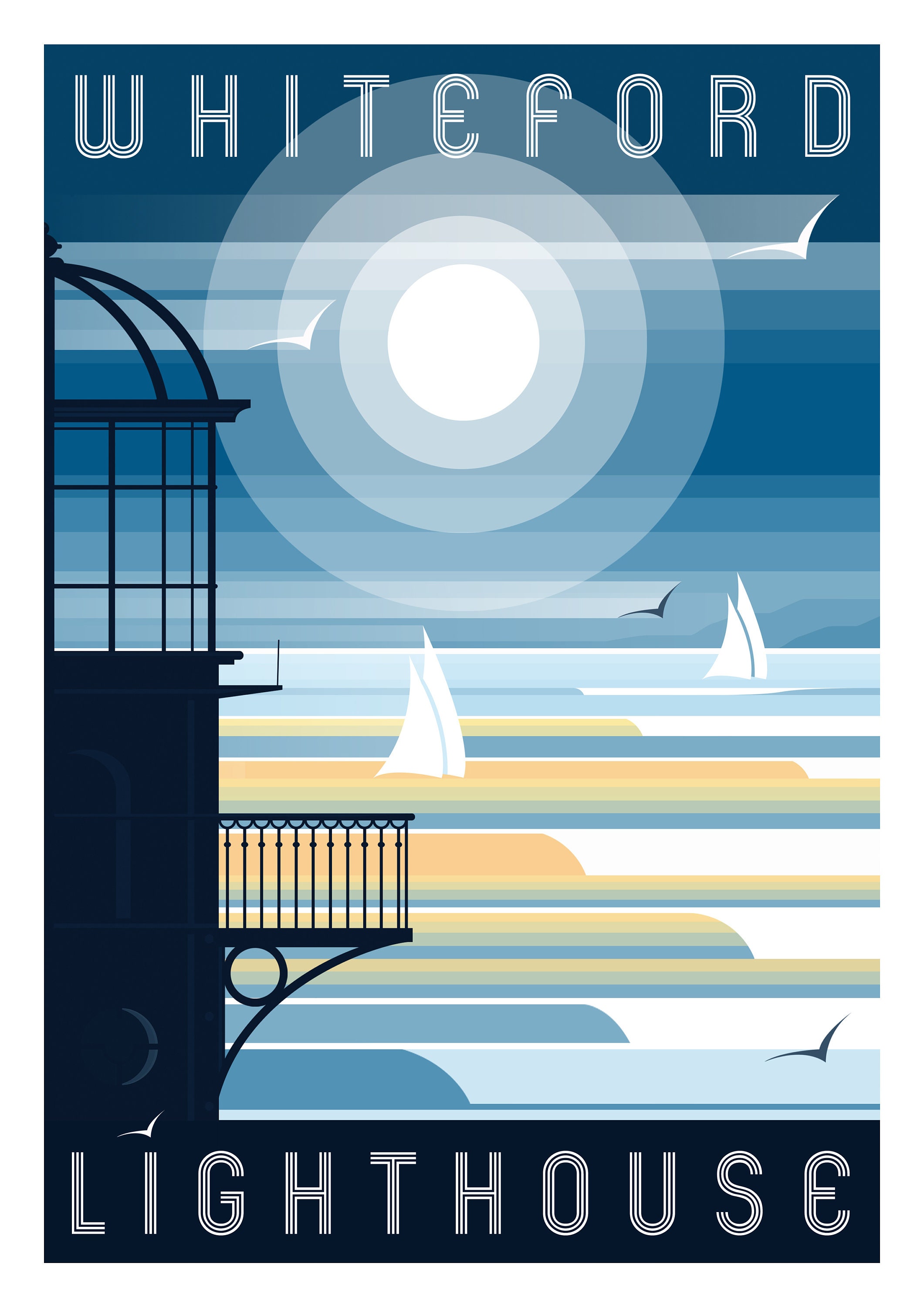 Whiteford Lighthouse whiteford Sands Modern & Minimalistic Print - Etsy UK