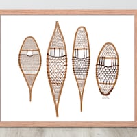 Snowshoeing Watercolor Print - Etsy