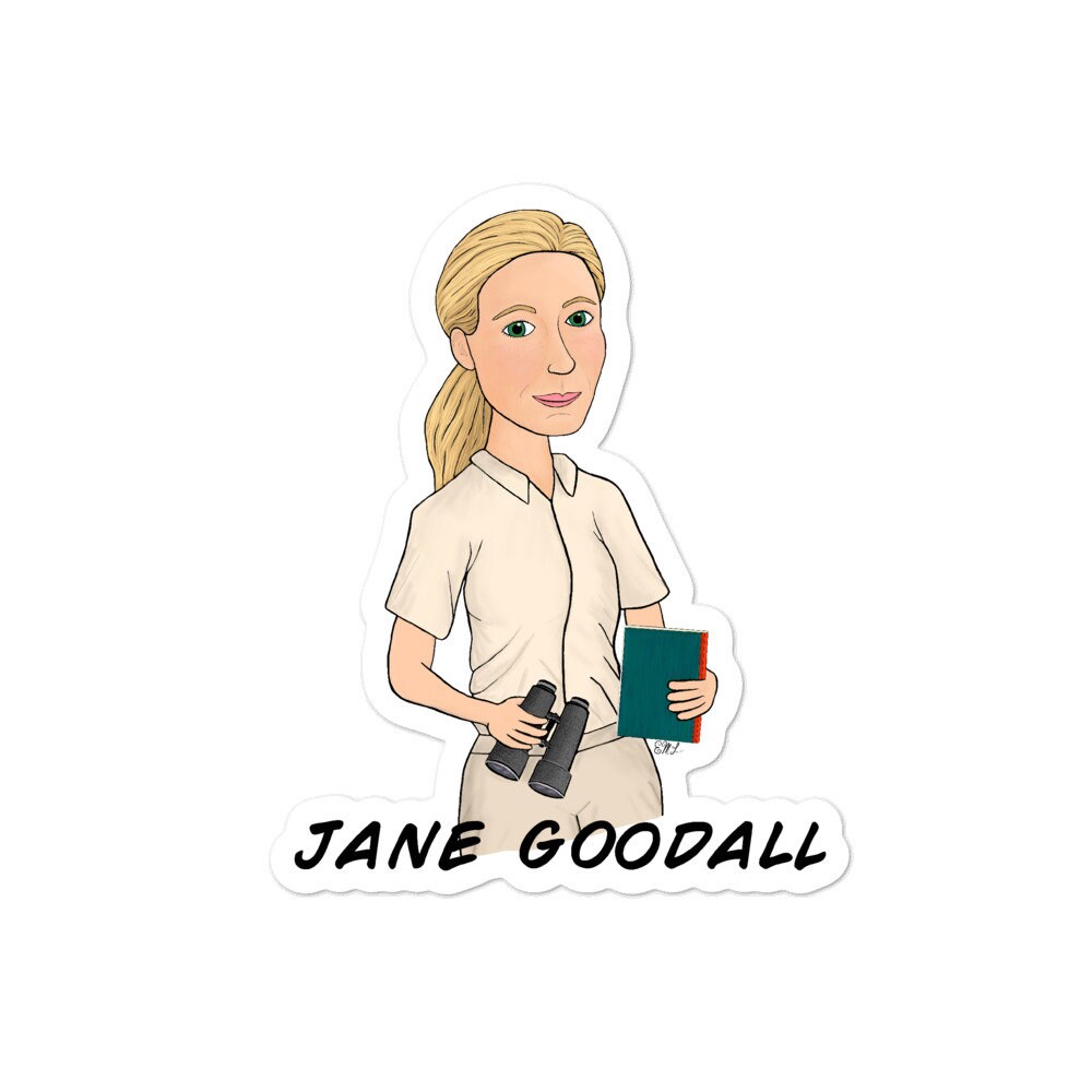 Stickers, Labels & Tags Paper & Party Supplies Dr Jane Goodall Sticker ...