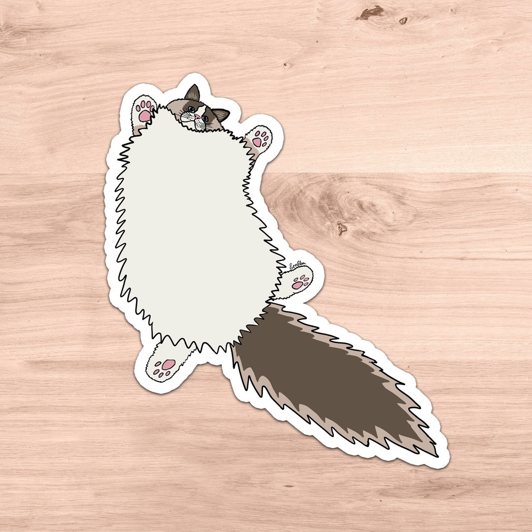 Fluffy Ragdoll Vinyl Sticker - Ragdoll Sploot Stretch Sticker - Etsy