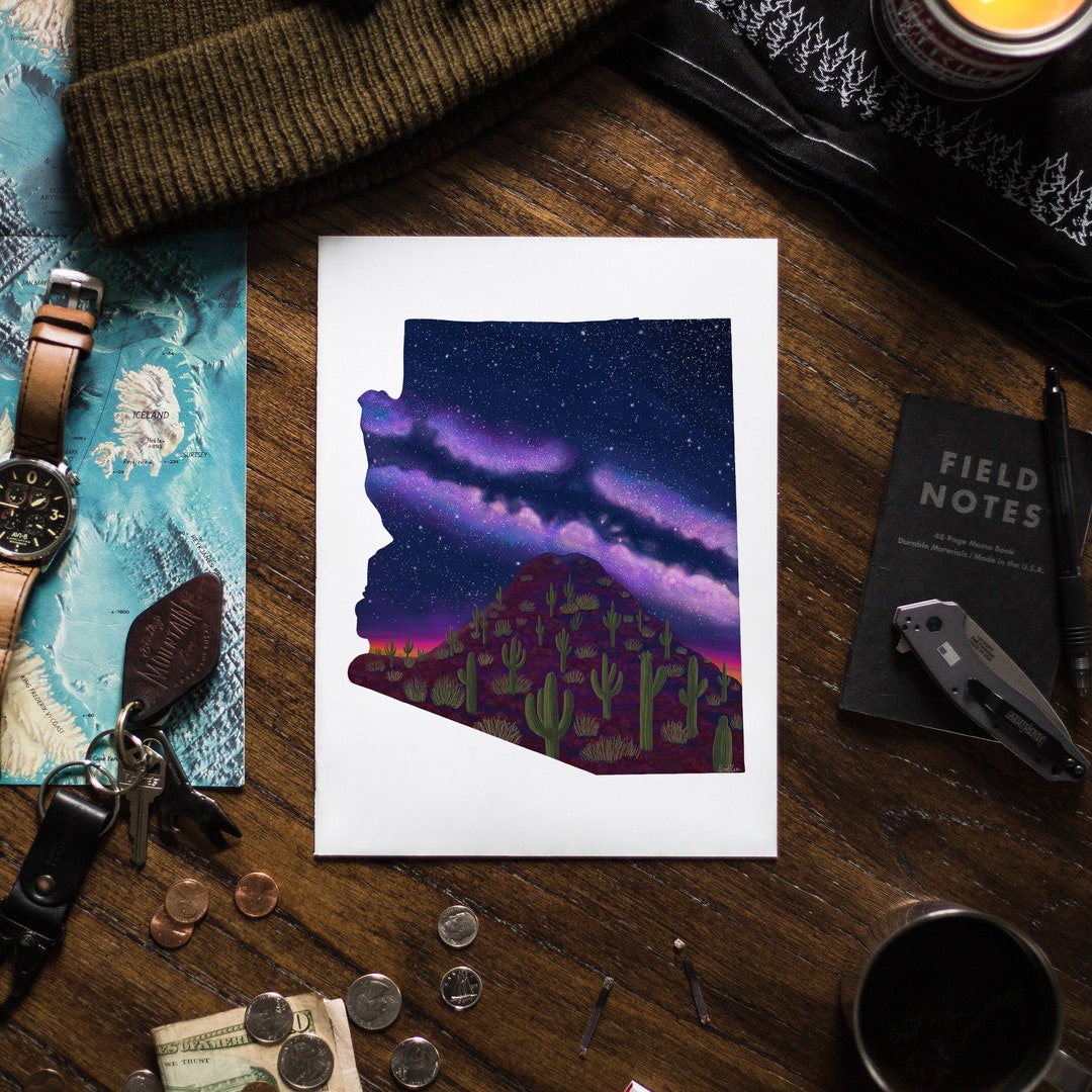 Arizona Desert Night Matte Print Arizona Gift, Giclée Print, Wall ...