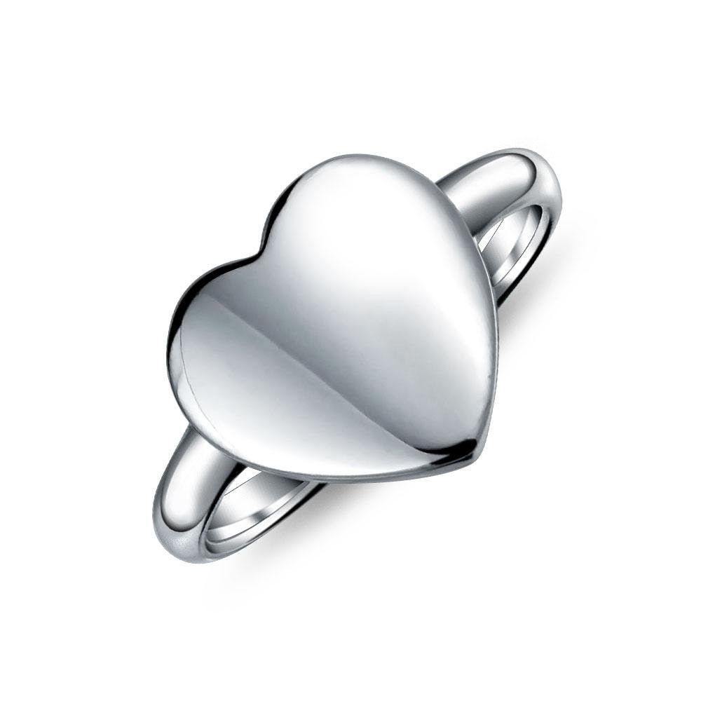 925 Sterling Silver Engravable Monogram Heart Shaped Signet - Etsy
